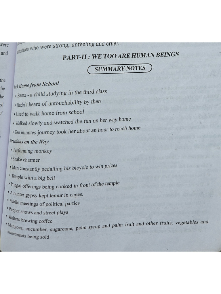 Notes of Part 2 We Too Are Human Beings | PDF