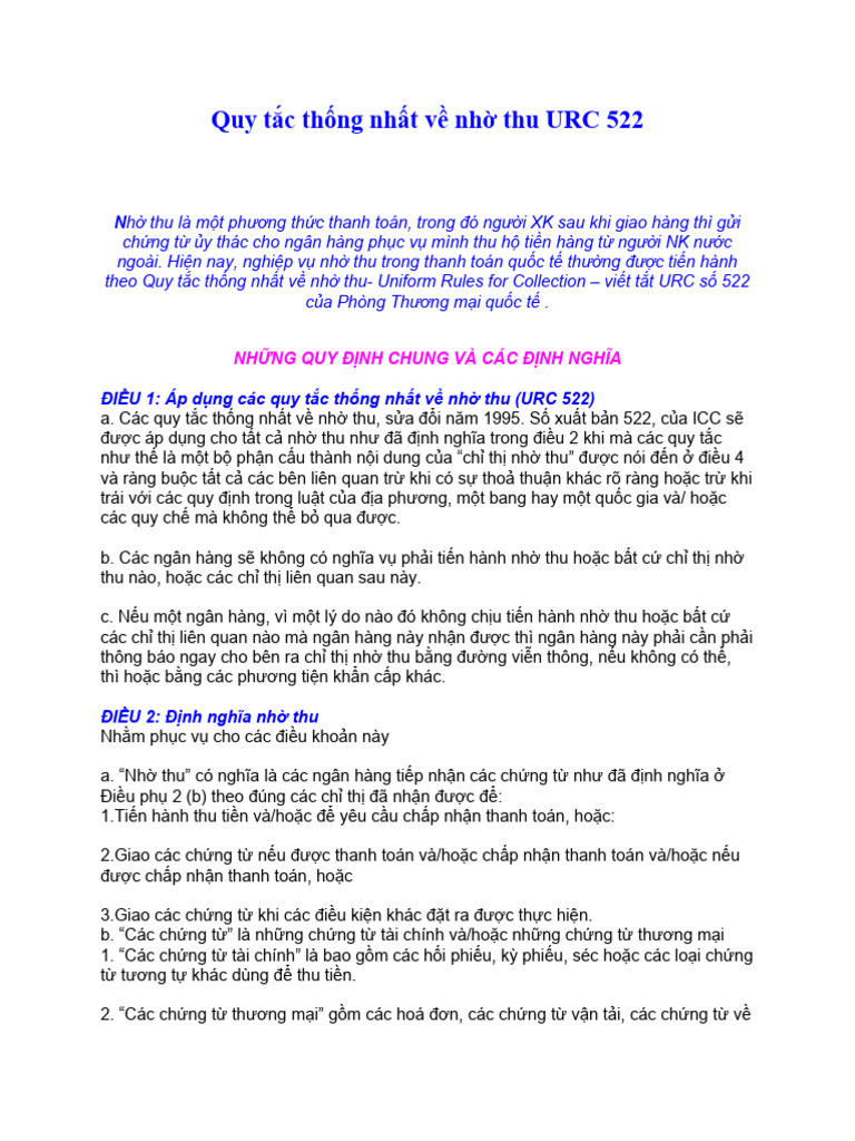 URC 522 Trang | PDF