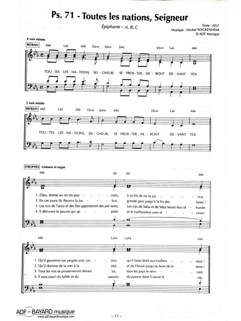 Psaume 71 - Toutes Les Nations Seigneur | PDF