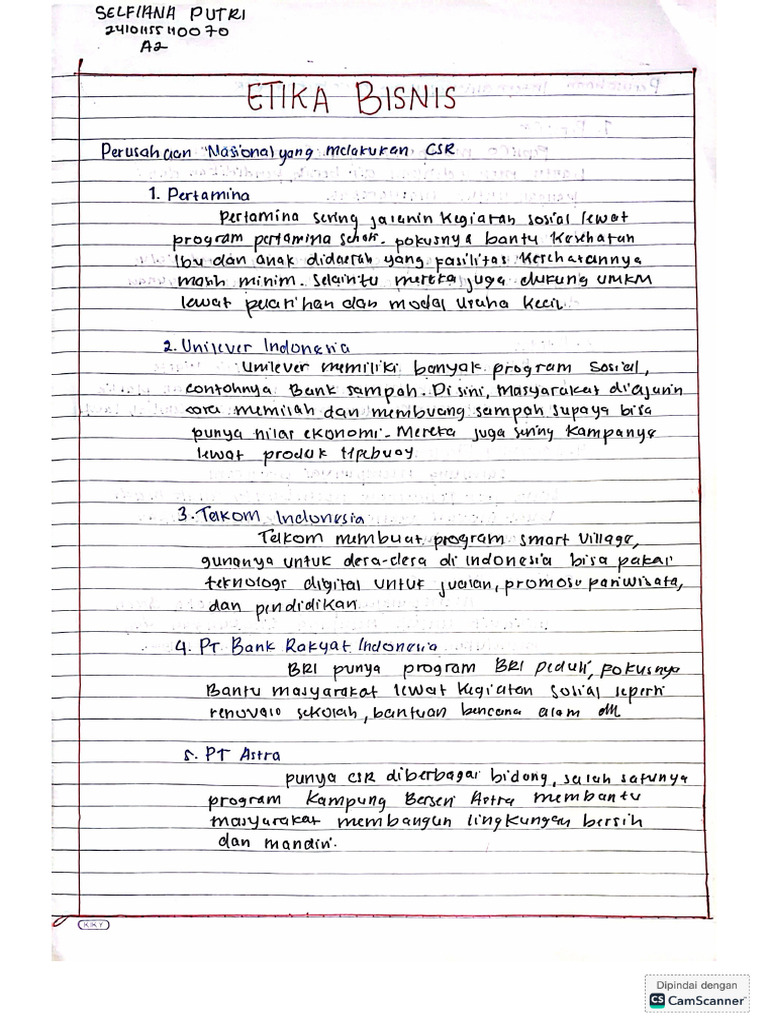 Tugas 1 Contoh Perusahaan Csr | PDF