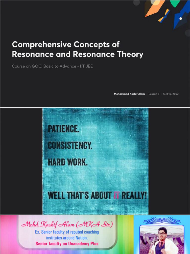 Comprehensive Concepts of Resonance and Resonance Theory With Anno | PDF