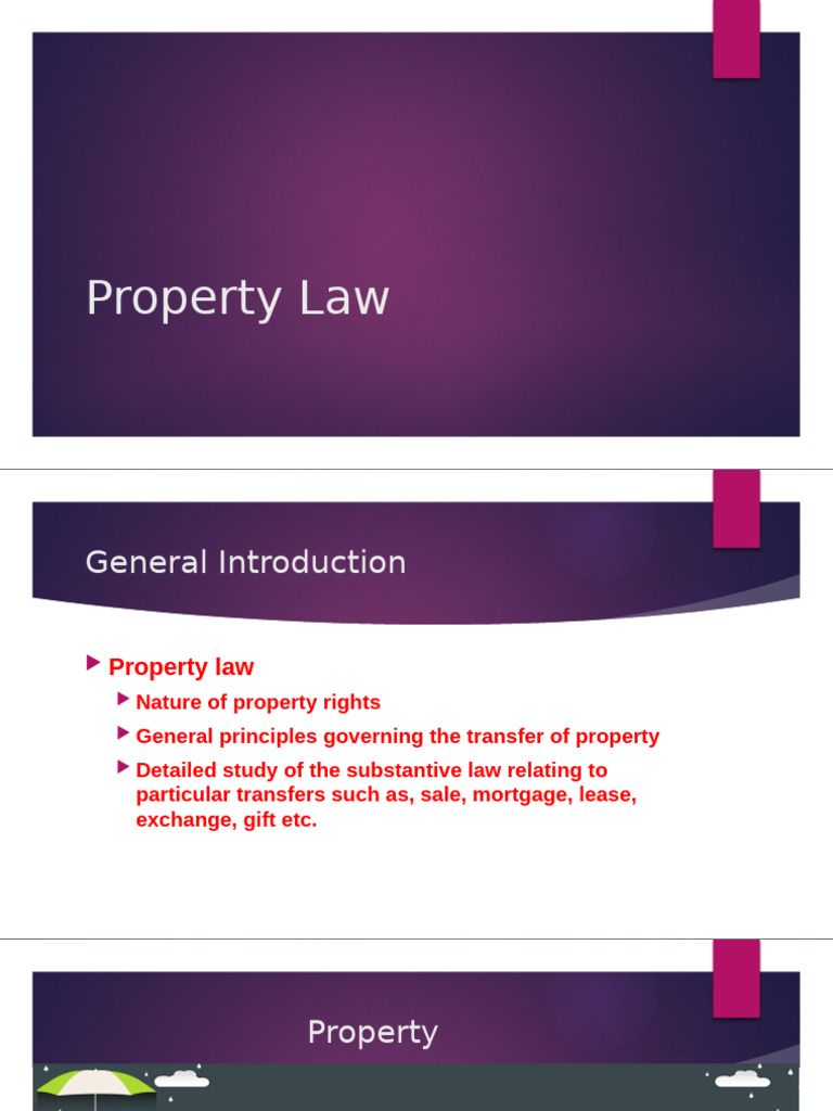 Overview of Property Law Principles | PDF | Property | Property Law