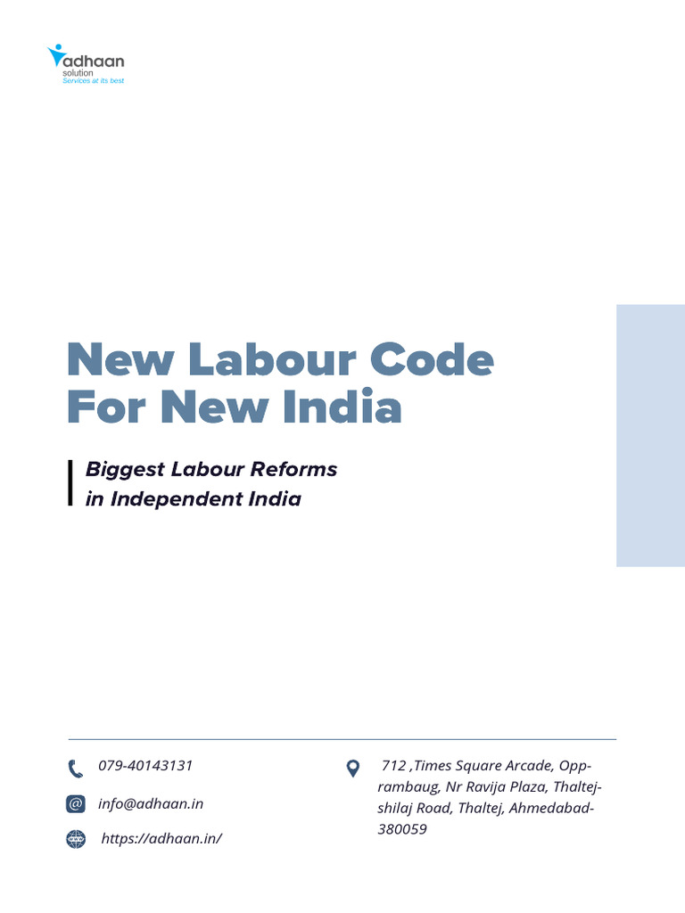New Labour Code: Key Reforms in India | PDF | Employment | Labour Law