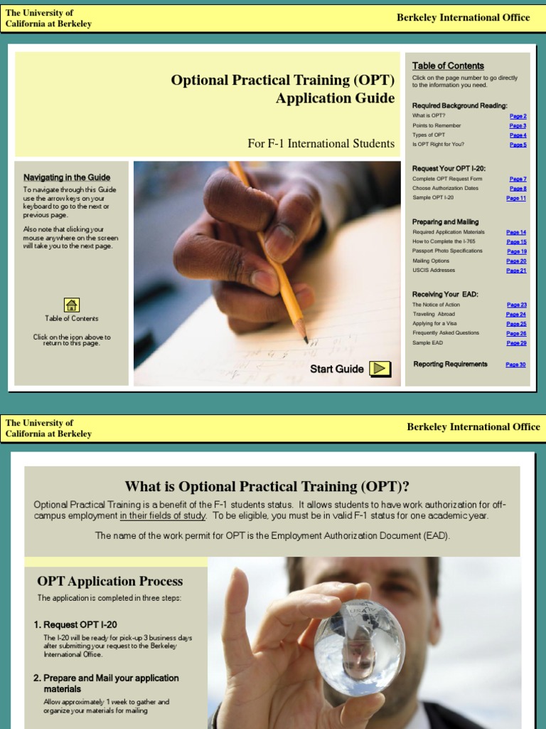 Optional Practical Training (OPT) Application Guide: For F-1 ...