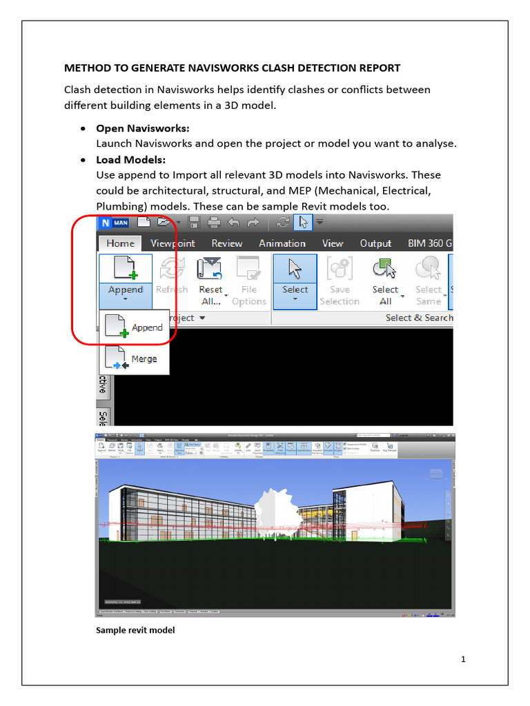 Navisworks Clash Detection Report Guide | PDF