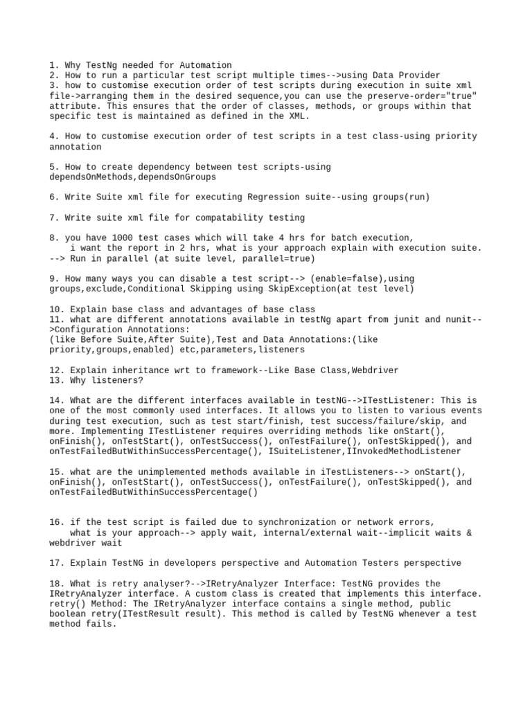 Test NG Questions | PDF | Software Testing | Systems Architecture