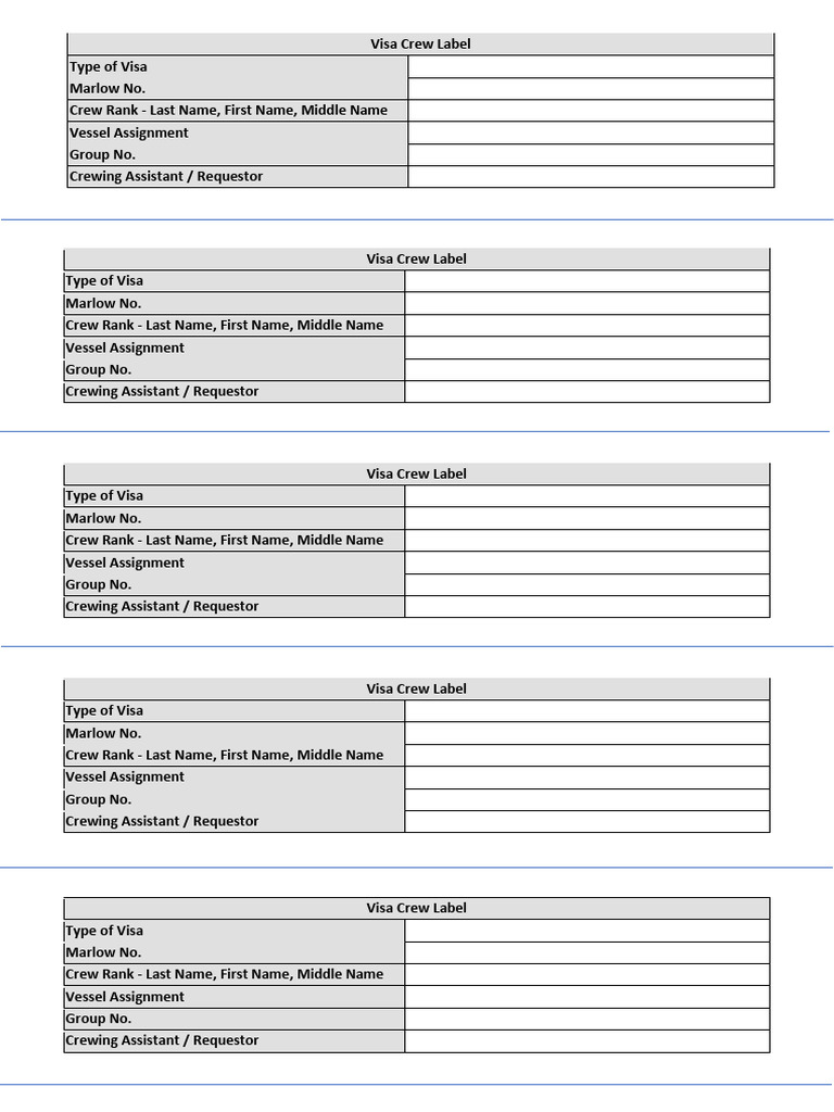 Visa Crew Label | PDF