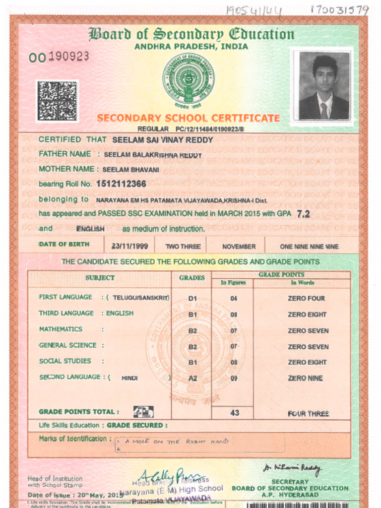 SSC, Inter Memos & Study Certificates | PDF