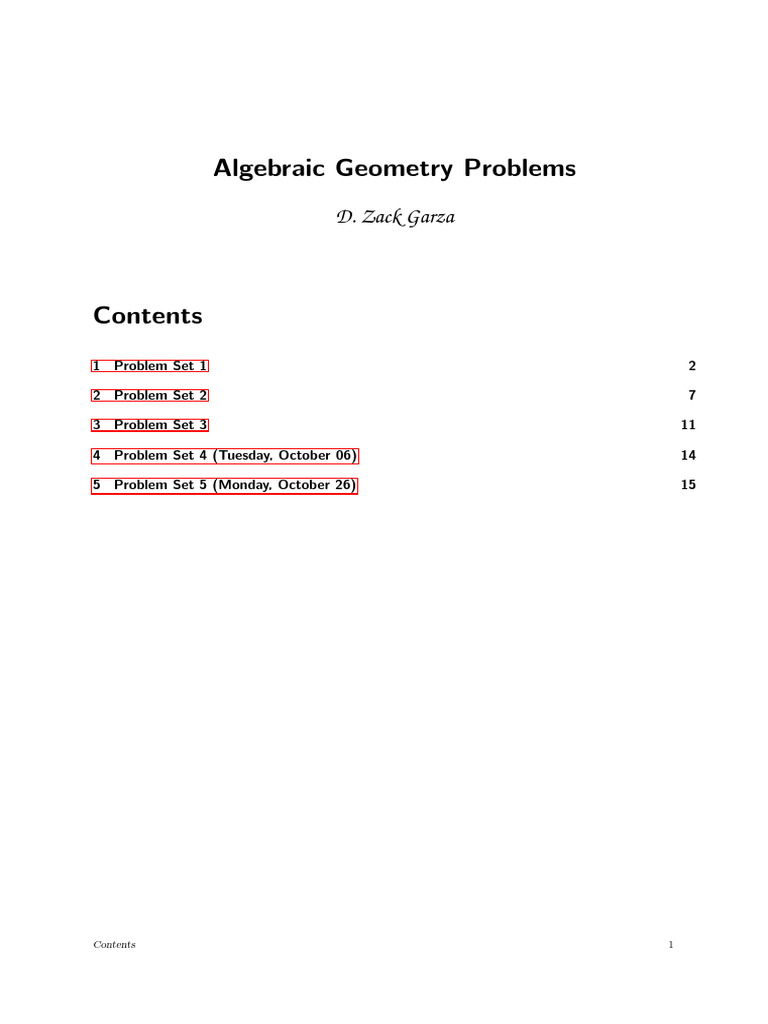 Algebraic Geometry Problem Sets | PDF | Algebraic Geometry | Square Root