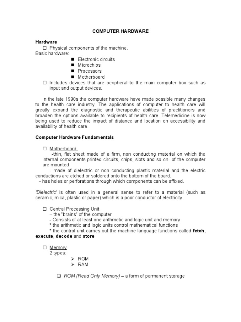 Computer Hardware | PDF | Computer Data Storage | Computer Network