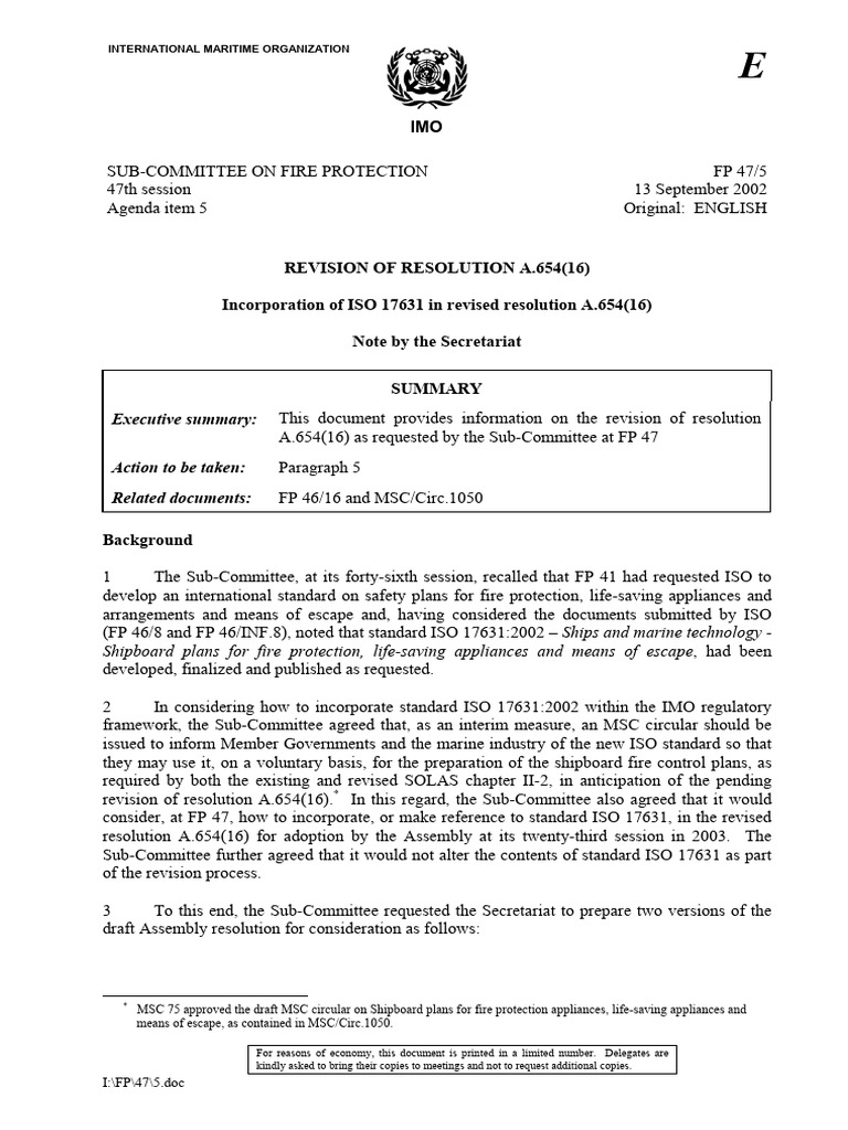 Revision of IMO Resolution A.654(16) | PDF | Carbon Dioxide ...
