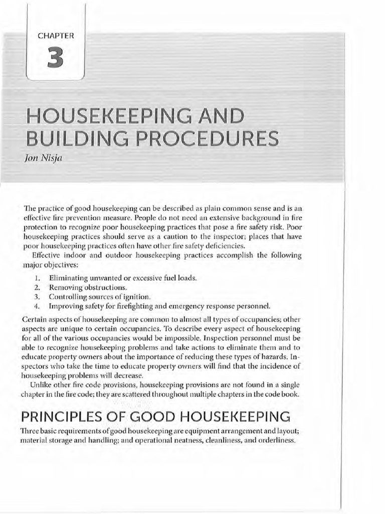 Chapter 3 Housekeeping and Building Procedures | PDF | Housekeeping ...