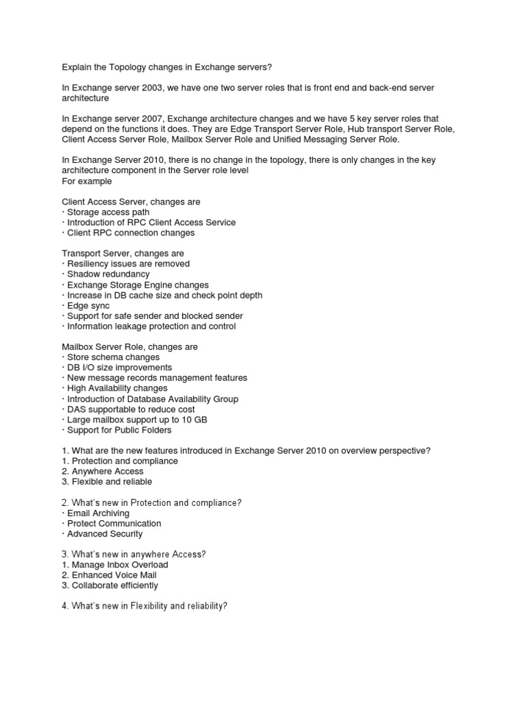 Topology Changes in Exchange Servers | PDF | Microsoft Exchange Server ...