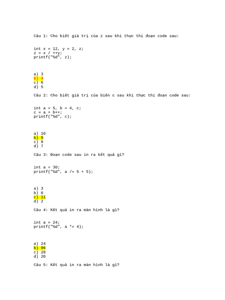 On Tap C Version Tào Lao | PDF