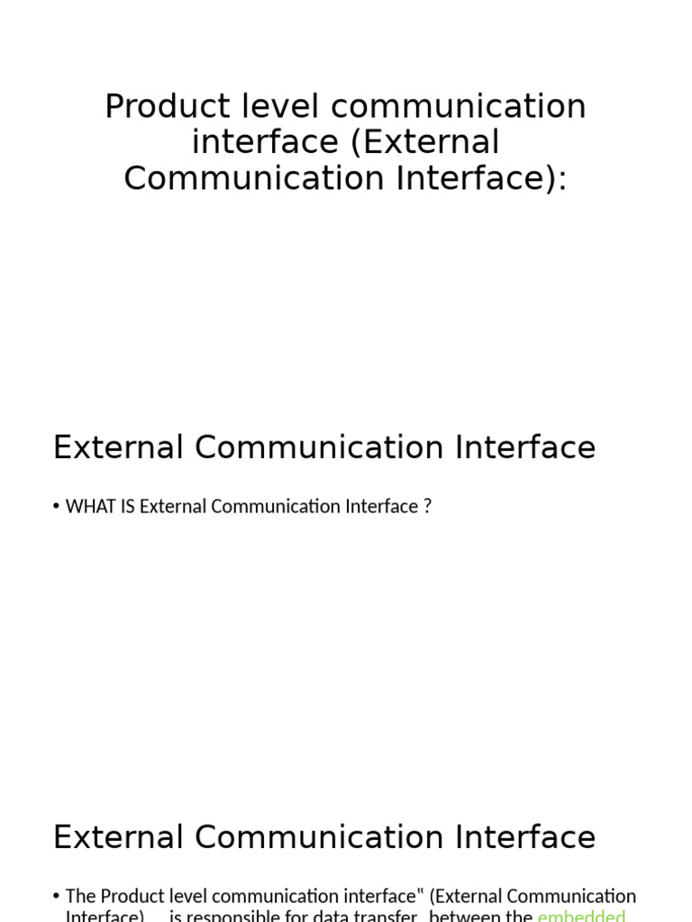 External Communication Interfaces Explained | PDF | Wi Fi | 4 G