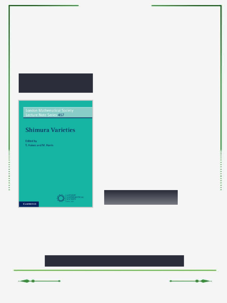 Shimura Varieties London Mathematical Society Lecture Note Series 1st ...