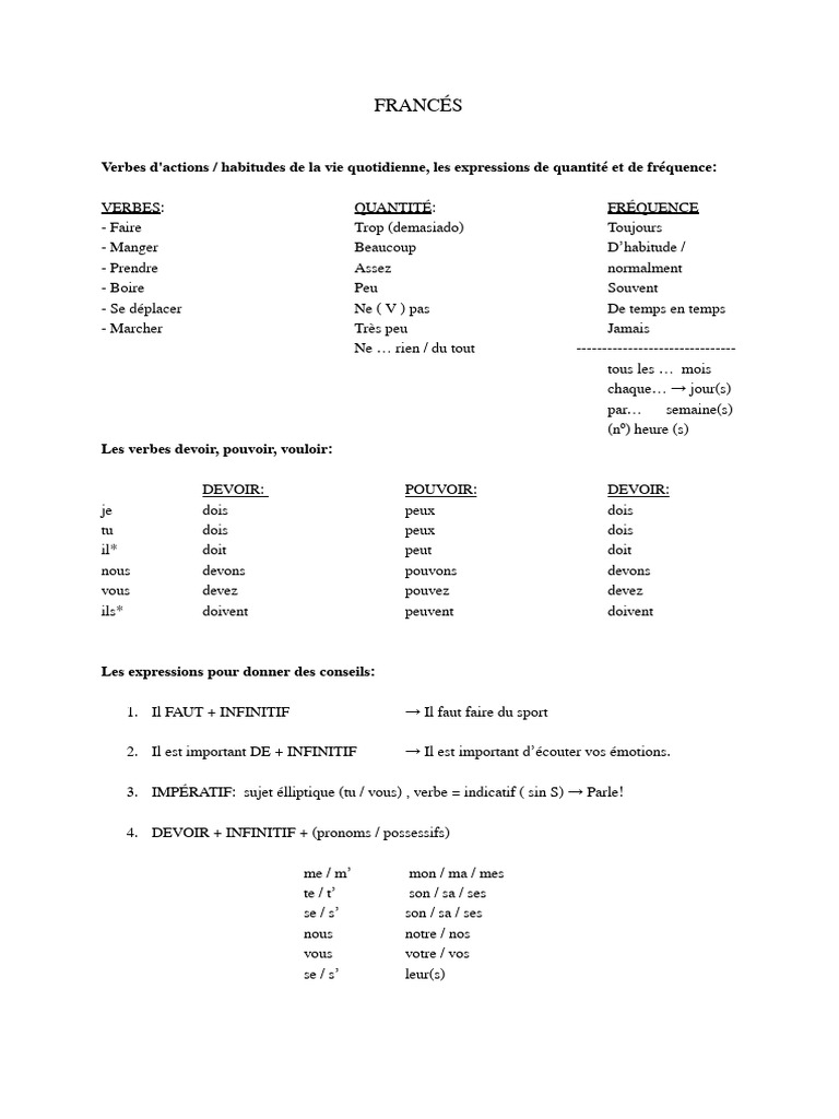 Verbes et expressions du quotidien en français | PDF | Verbe