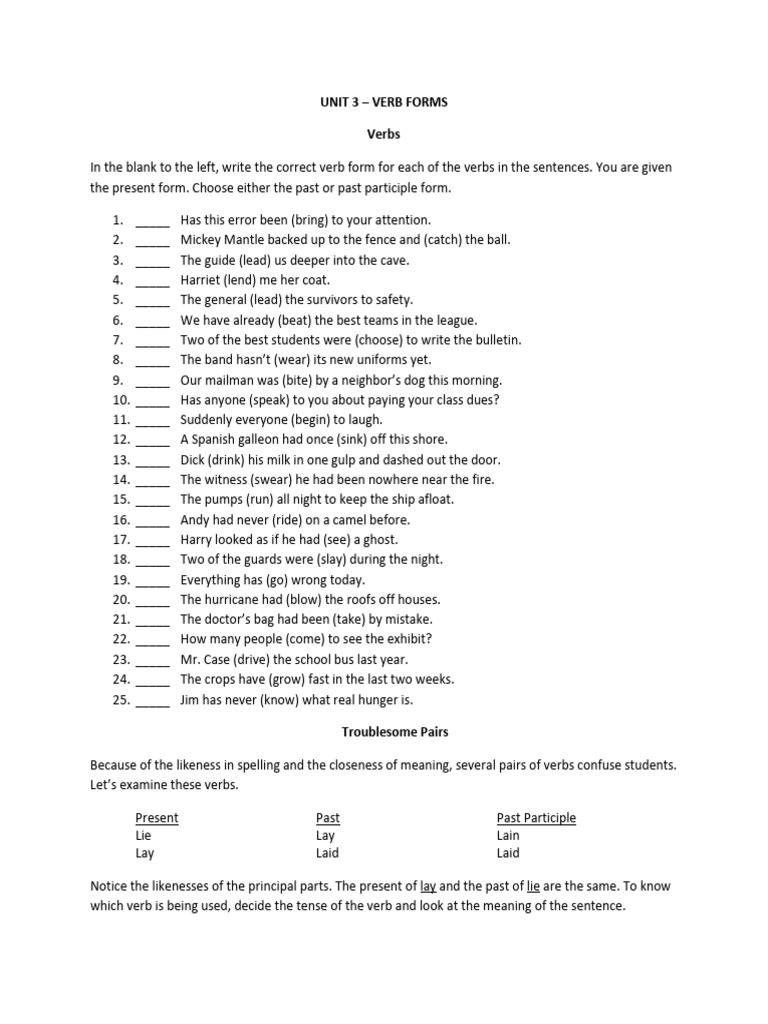 Mastering Verb Forms and Usage | PDF | Verb | Linguistics