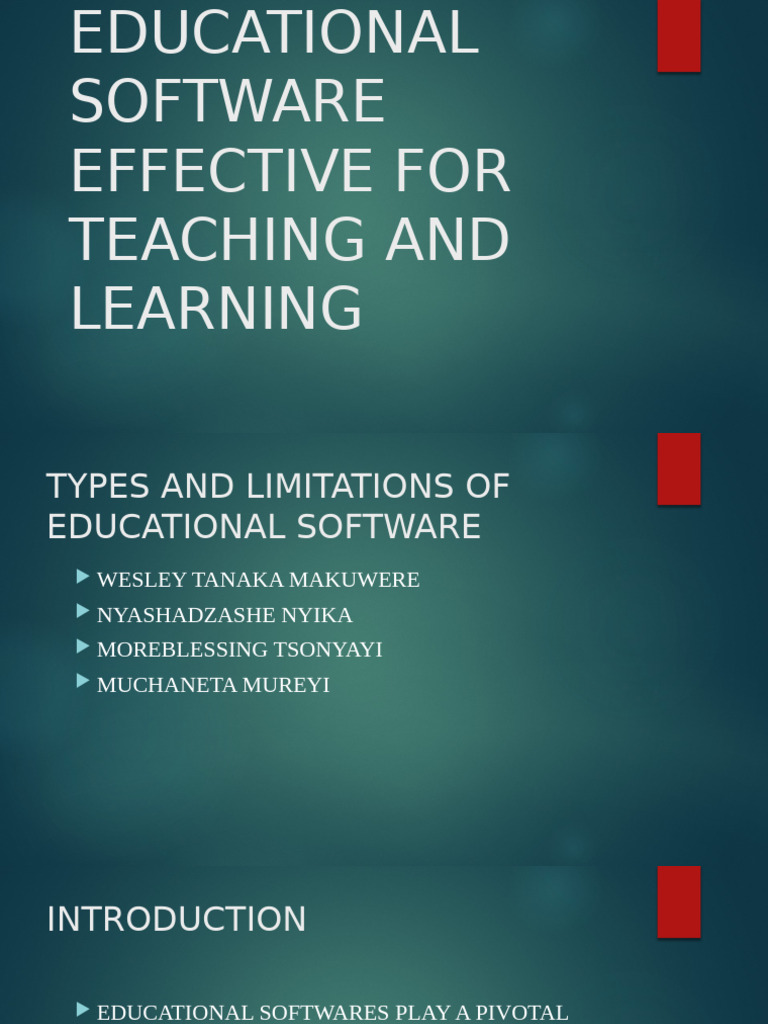 Types of Educational Software Effective For Teaching | PDF