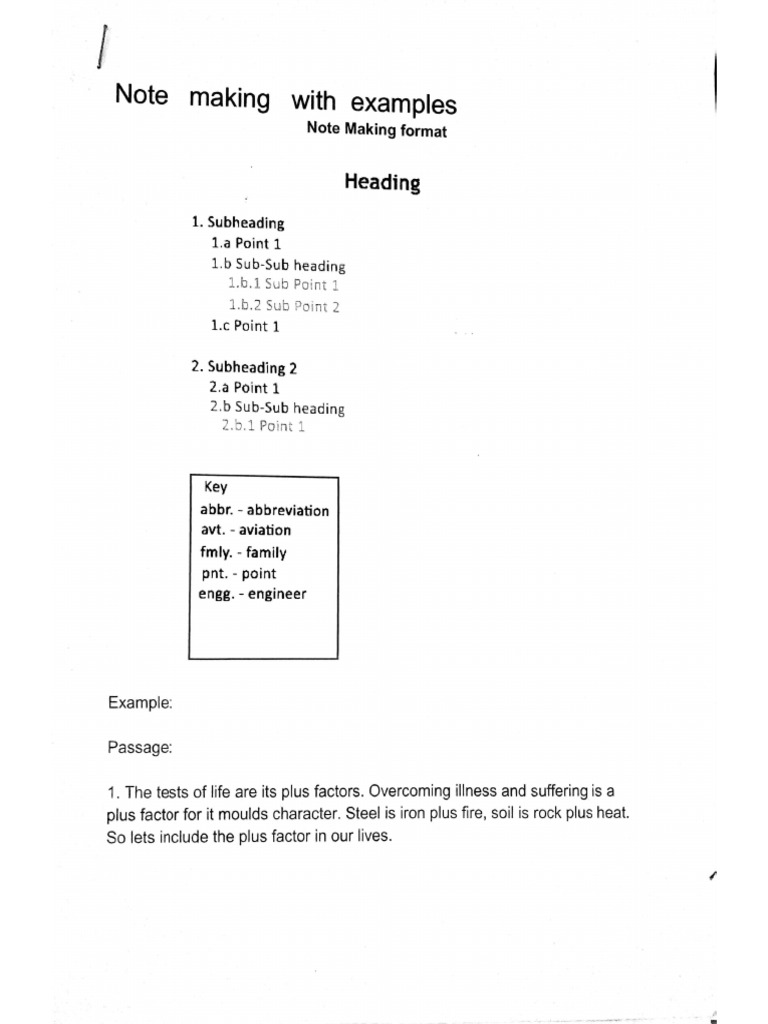 Note Making Format | PDF