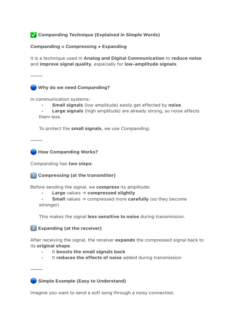 Understanding Companding in Communication | PDF | Sampling (Signal ...