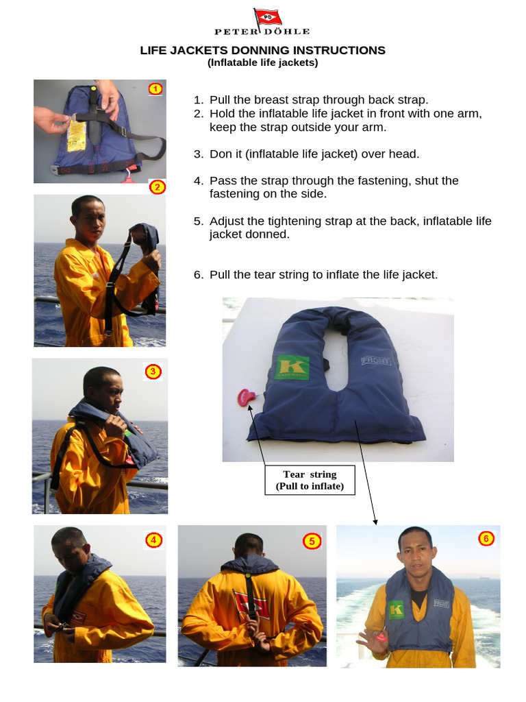 Inflatable Life Jacket Donning Guide | PDF