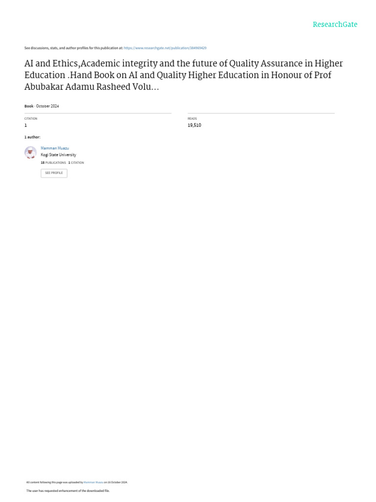 AI Ethics and Academic Integrity in Education | PDF | Artificial ...