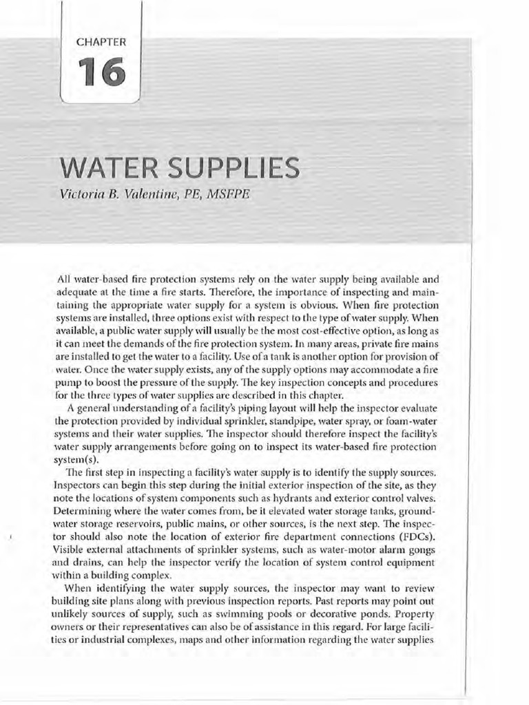 Fire Protection Water Supply Inspection Guide | PDF | Fire Sprinkler ...