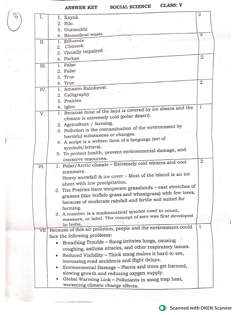 Social Answer Key | PDF