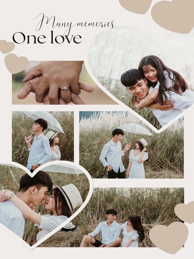 Beige and White Modern Couple Photo Collage | PDF