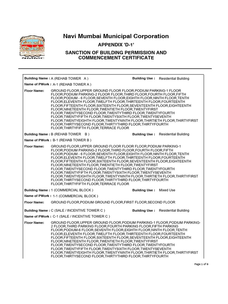 Navi Mumbai Building Permission Details | PDF | Building Code | Architect