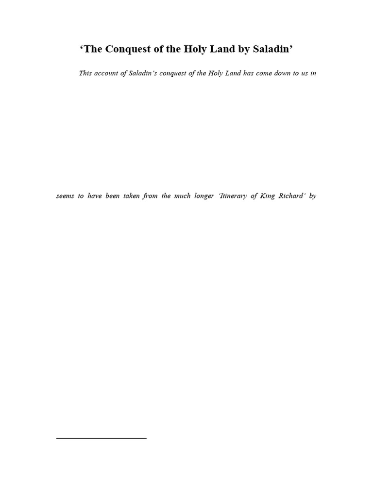 Saladin's Conquest of the Holy Land | PDF | Jesus | Saladin