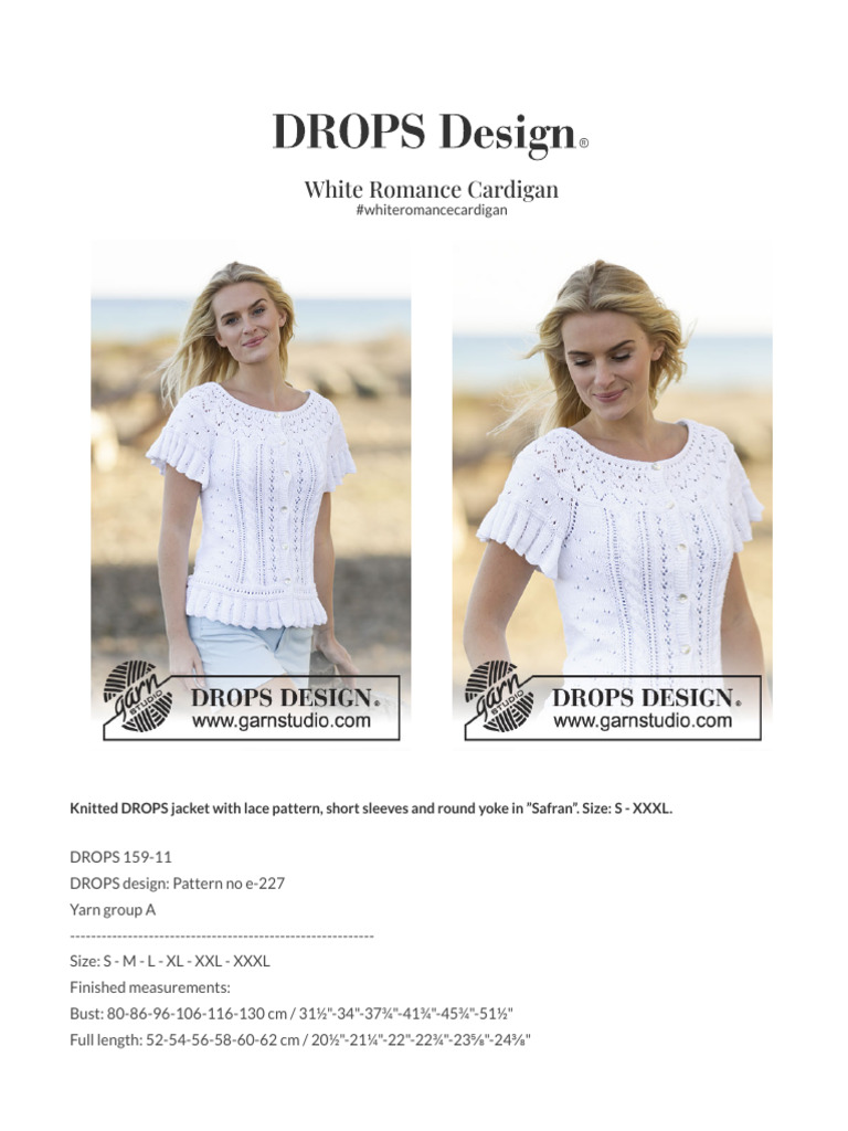 White Romance Cardigan Pattern Guide | PDF | Knitting Needle | Knitting