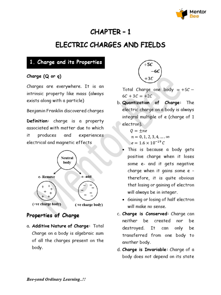 Properties and Laws of Electric Charge | PDF | Electric Charge ...
