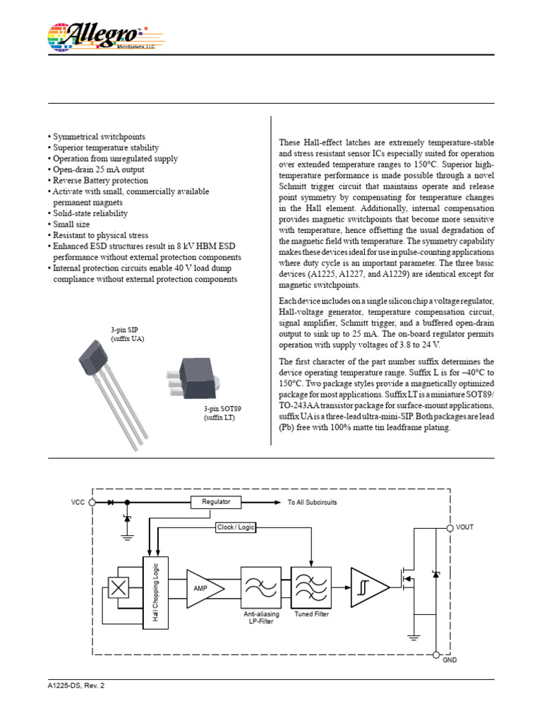 High-Temperature Hall Effect Latches | PDF | Electronic Circuits ...