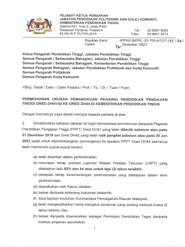 Iklan Pemangkuan DH44 | PDF