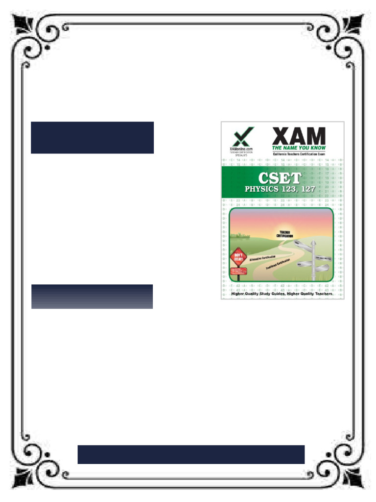 CSET 123 127 physics teacher certification exam Second Edition By ...