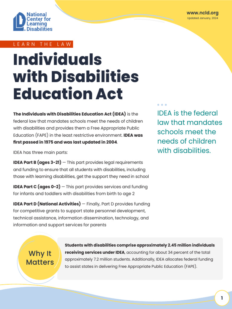 Understanding the Individuals with Disabilities Education Act | PDF ...