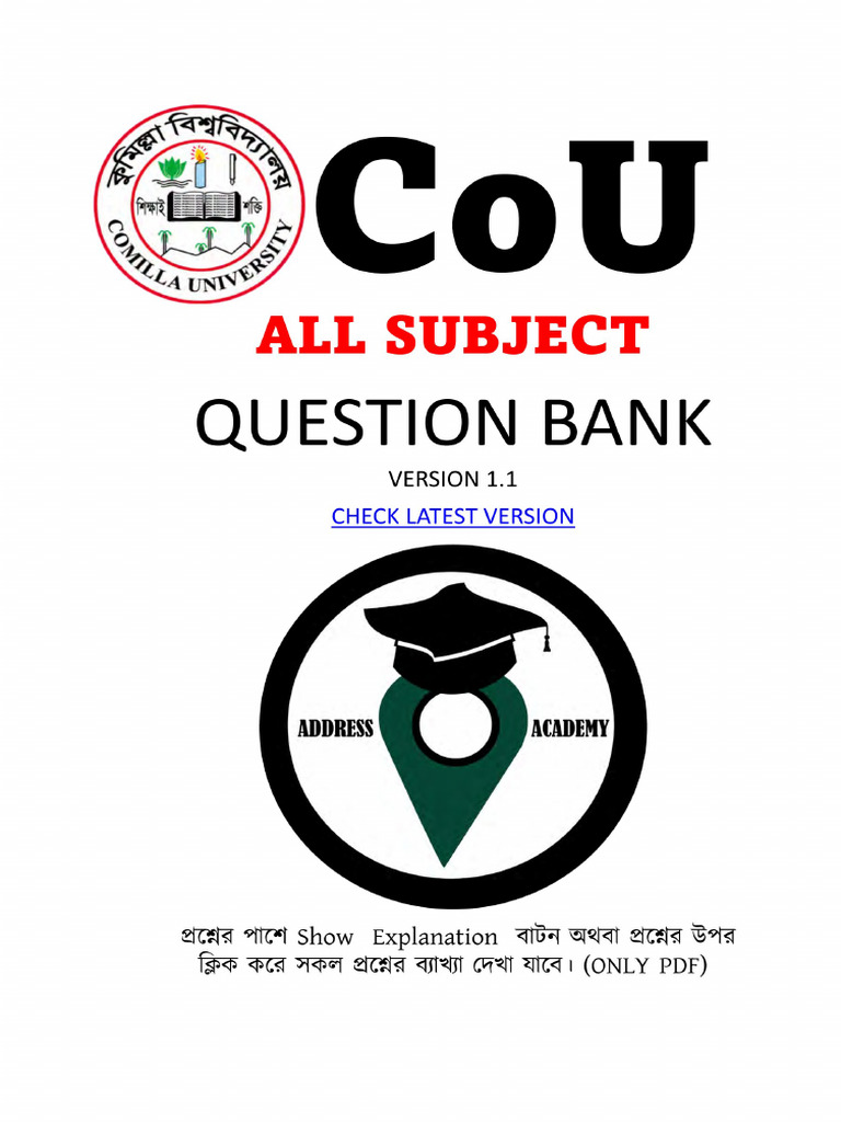 CoU 'B' Unit Question Bank (Address Academy) | PDF