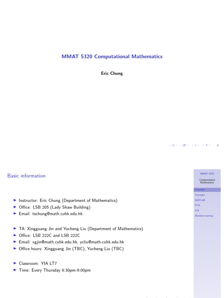 Computational Mathematics Course Overview | PDF | Principal Component ...
