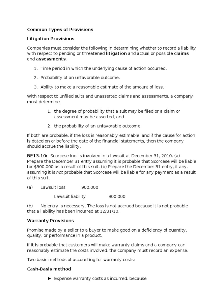 Common Types of Provisions | PDF | Lawsuit | Lease