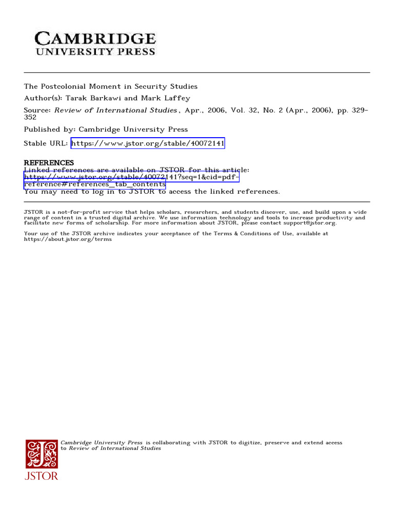 Postcolonial Perspectives in Security Studies | PDF | Cuban Missile ...