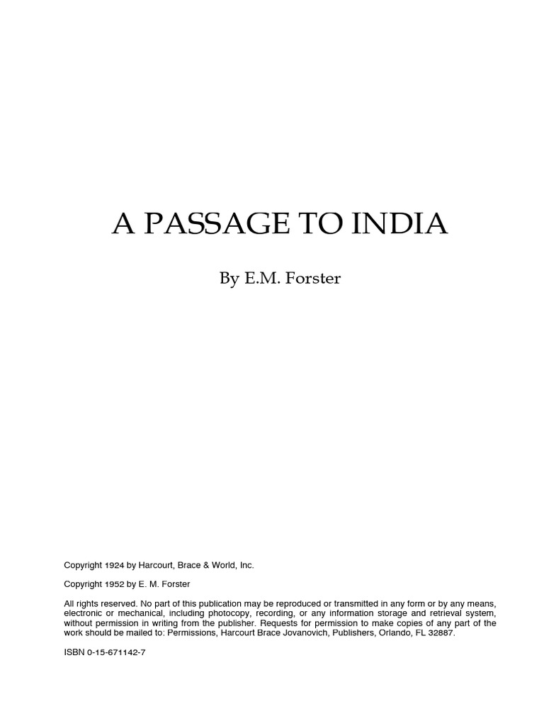 A Passage to India: E.M. Forster's Novel | PDF | Sky