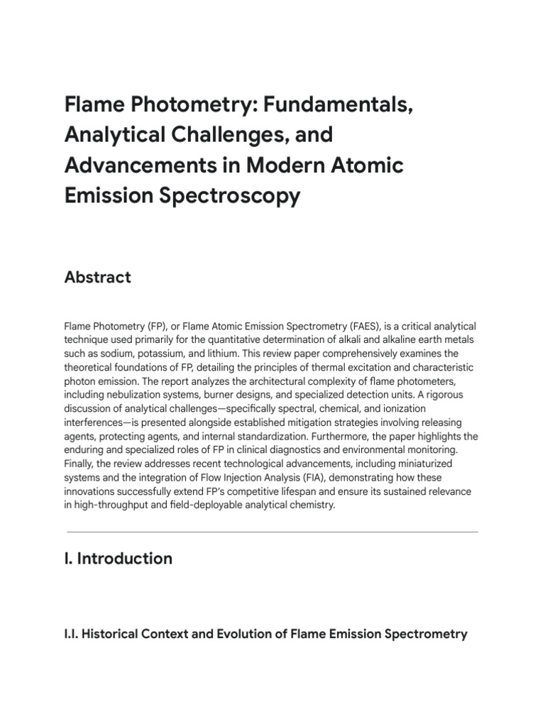 Flame Photometry: Techniques & Advances | PDF | Emission Spectrum ...