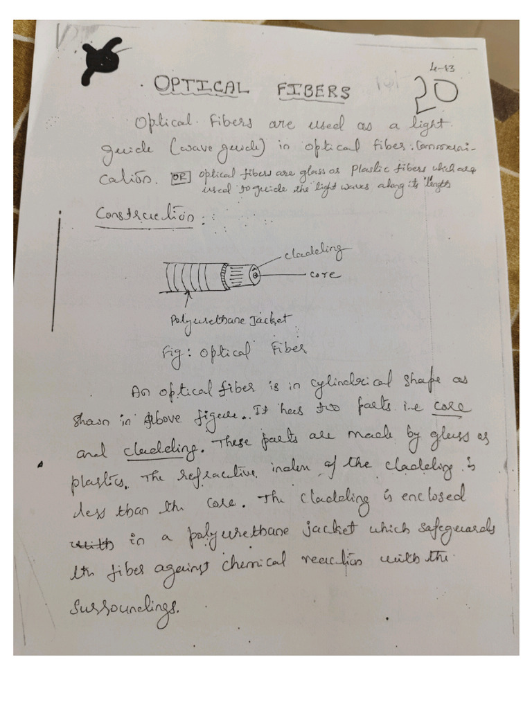 Optical Fibres Notes | PDF