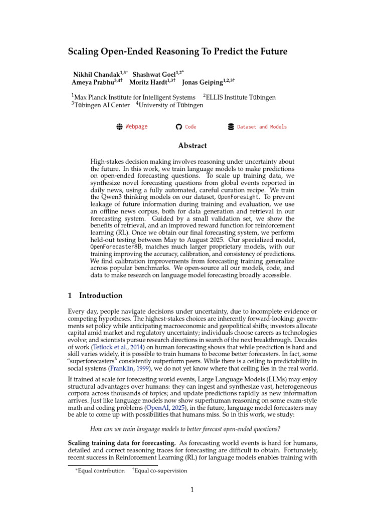 Scaling Open-Ended Reasoning To Predict The Future: Nikhil Chandak ...