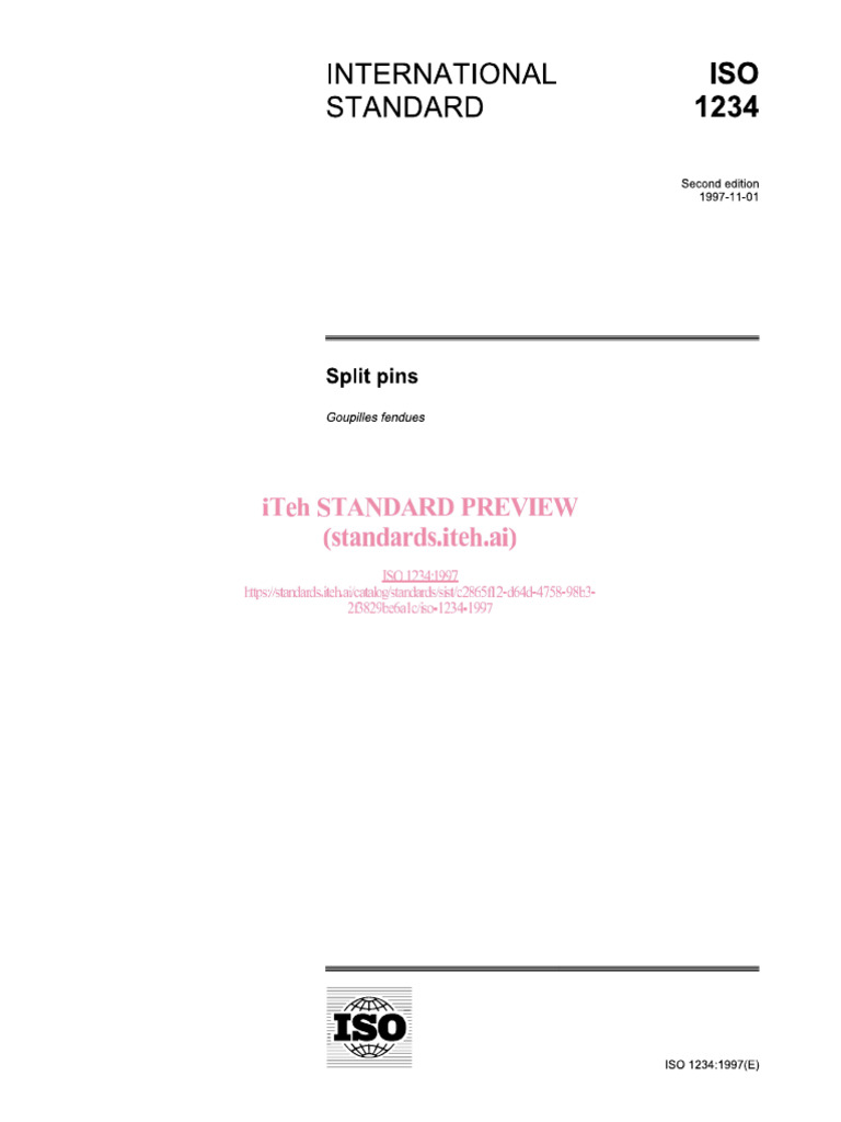 Iso 1234 - Split Pins | PDF