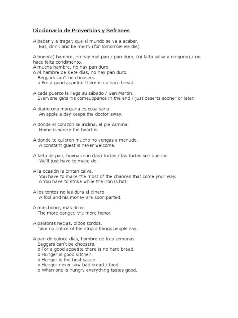 Diccionario de Proverbios y Refranes | PDF | Naturaleza