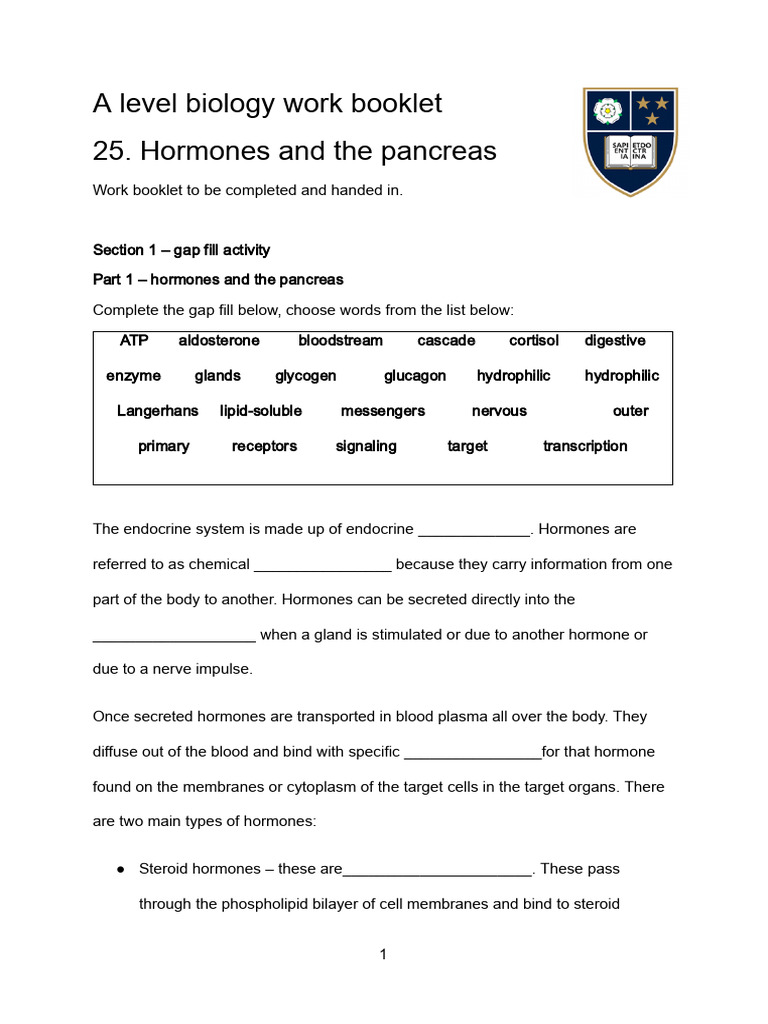 Prerna Kumar - 25. Hormones and The Pancreas | PDF | Hormone | Pancreas