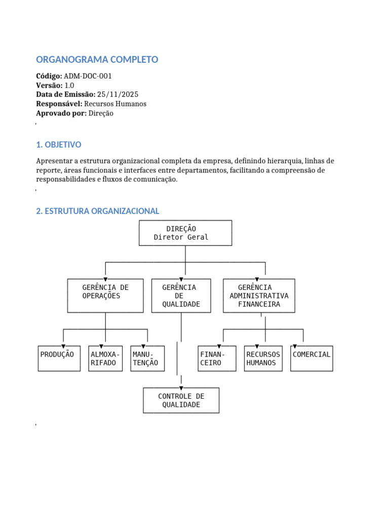 ADM DOC 001 Organograma Completo | PDF | Gestão de recursos humanos | Despesa